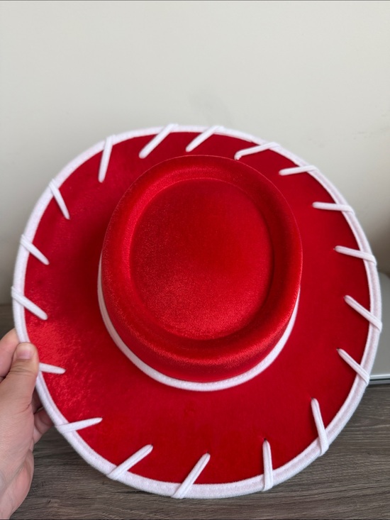 Accessories | Toy Story Red Felt Cowboy Hat With White Trim | Poshmark